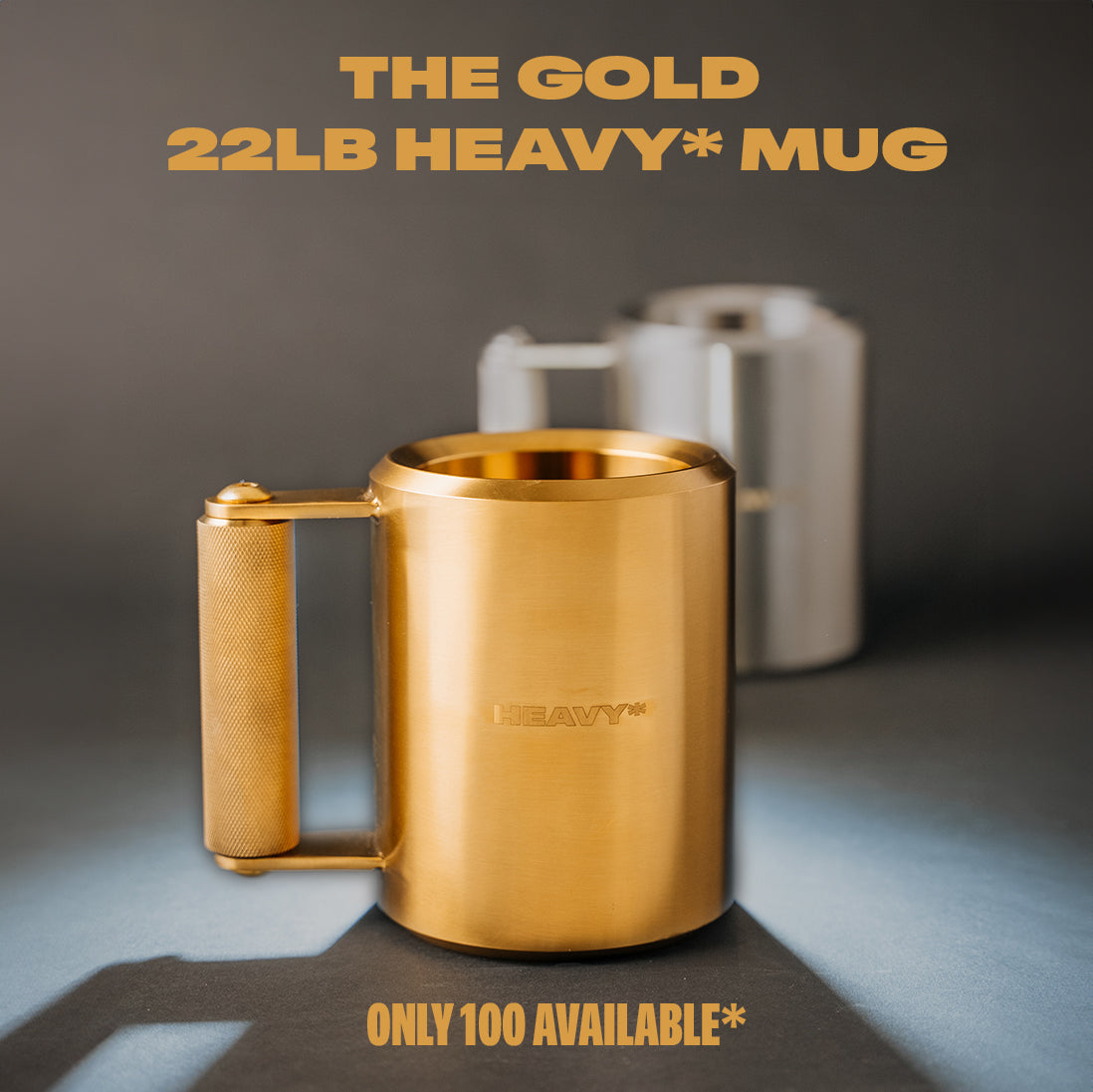22lb Gold Heavy* Mug | Stainless Steel Mug in Gold Color – The Heavy Cup
